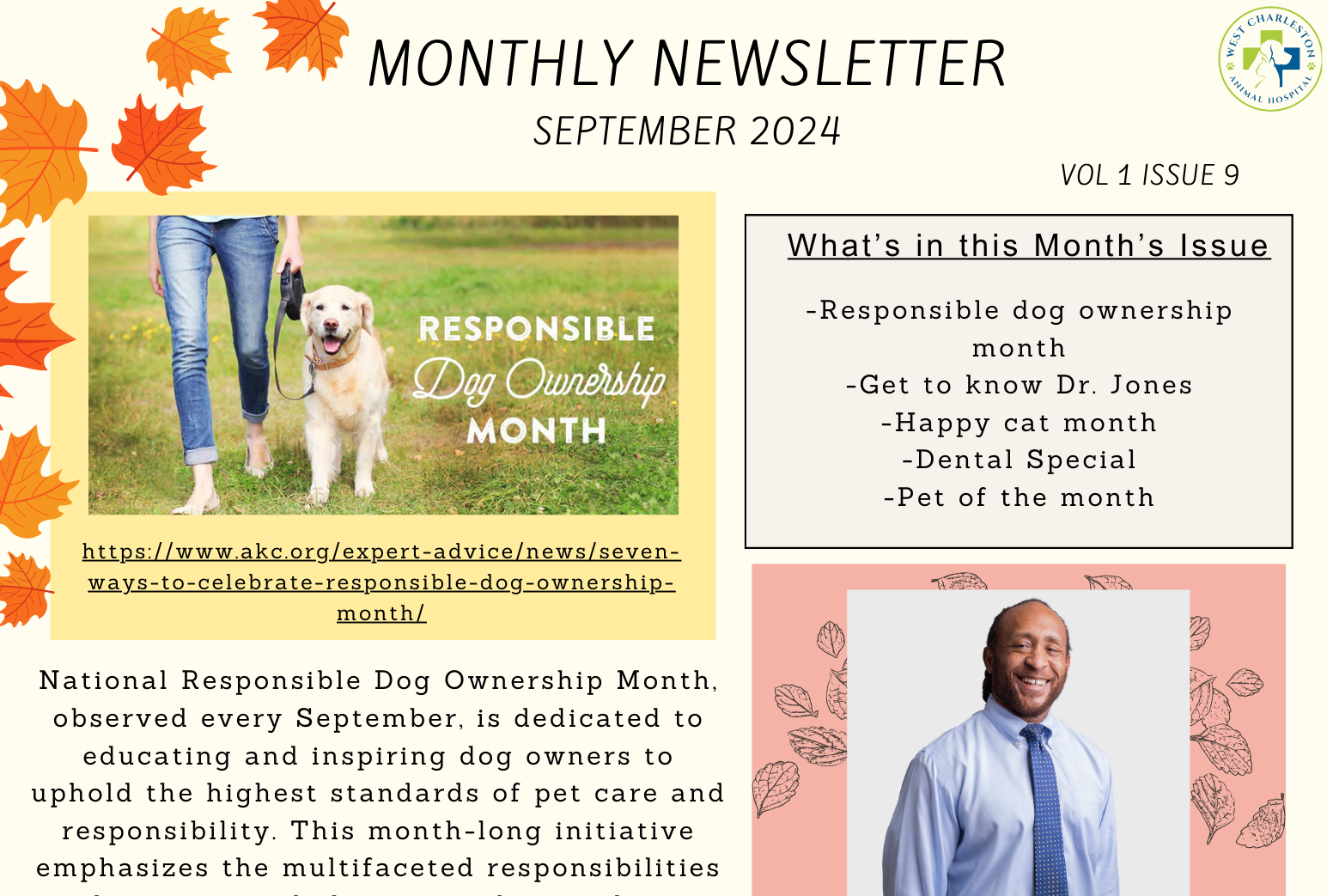 September 2024 Newsletter | West Charleston Animal Hospital